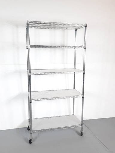 Nfs Seville Classic Chrome 4 Shelf Rolling Rack