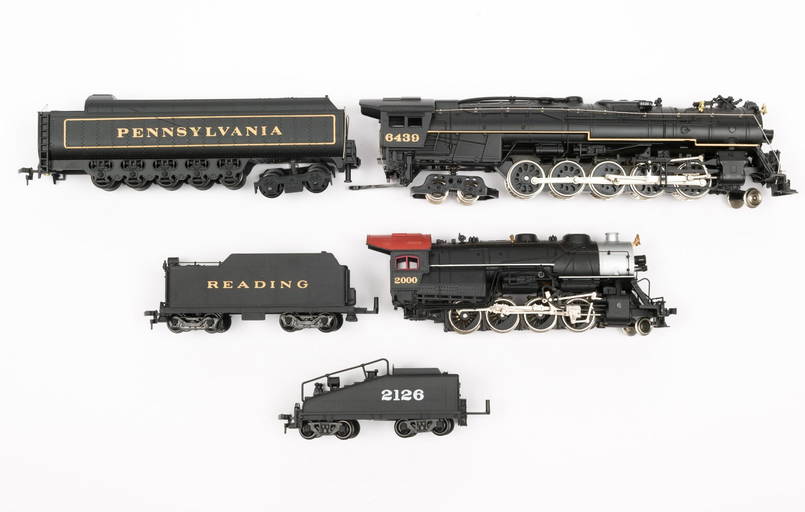 2 Ho Bachmann Powered Steam Engines With Coal Cars Incl Prr