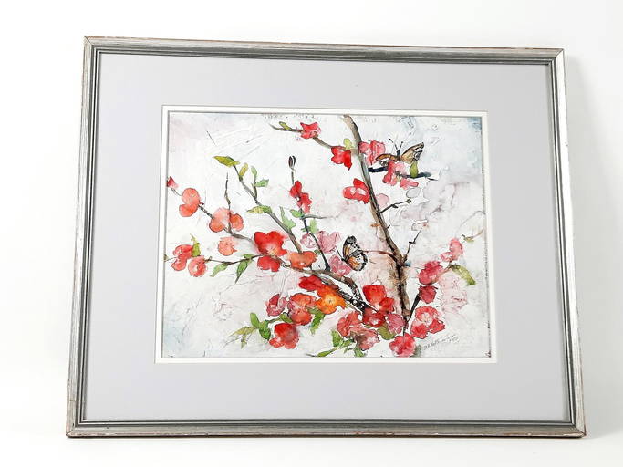 Mary E. Hottenstein (1918-2008 Millersburg) Butterfly in Tree Textured ...