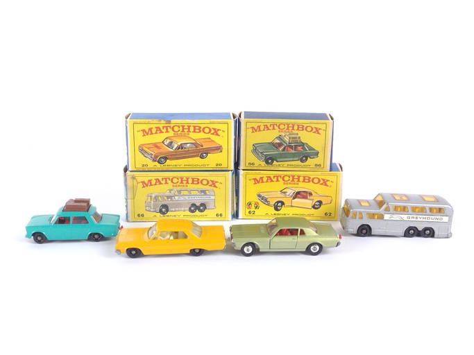 4 "Matchbox" 75 Series Cars and Bus w/OBs (#0280) on Jan 07, 2023 ...