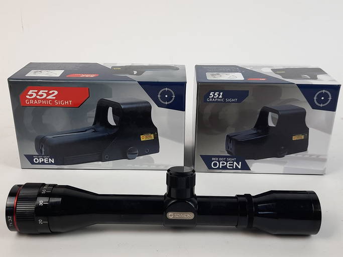 Simmons 7 x 32 Scope, 551 Graphic Sight and 552 Graphic Sight (#0376 ...