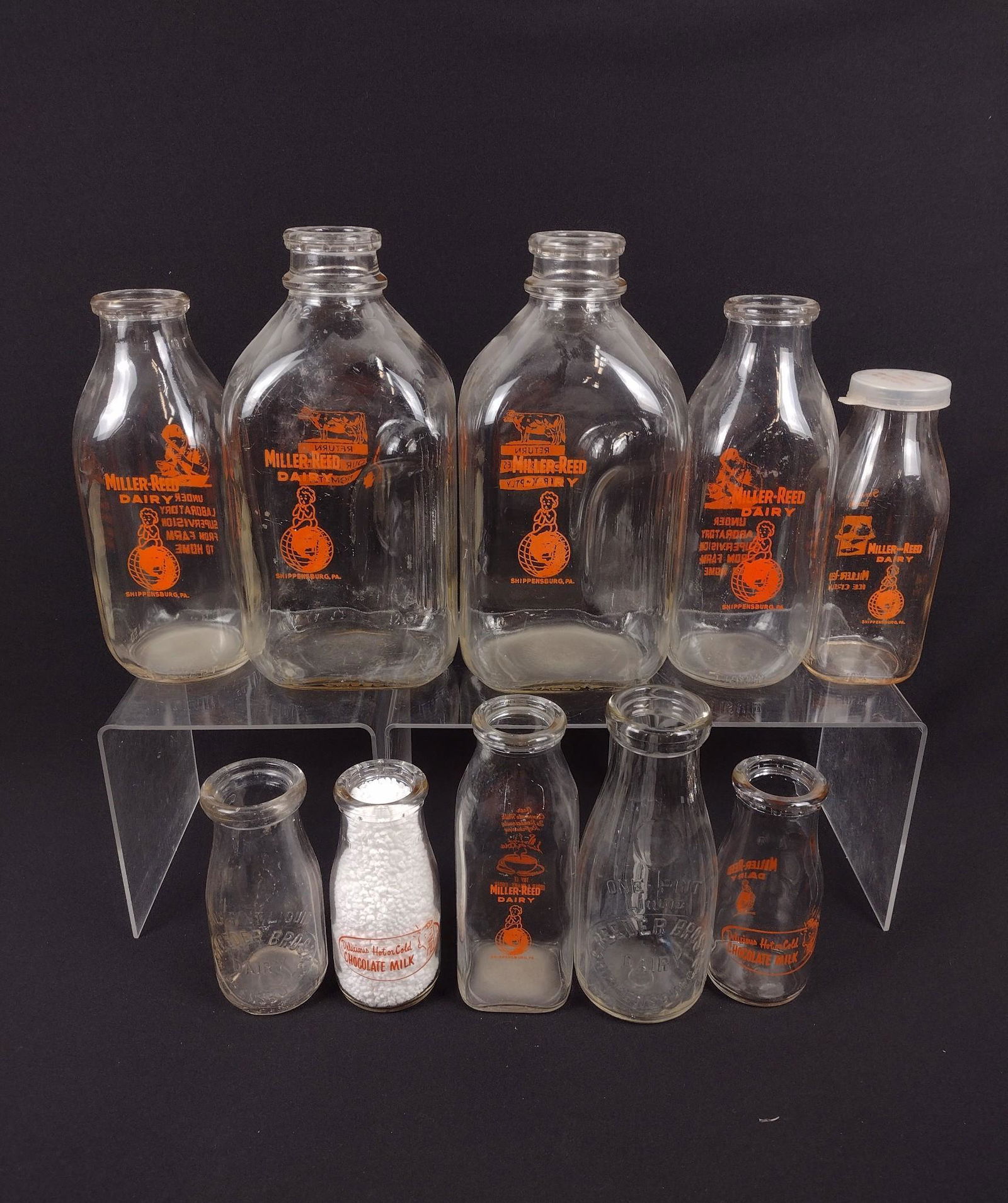 10 Miller Reed Dairy Shippensburg, Pa Milk Bottles
