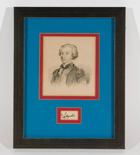 Marquis De Lafayette Cut Signature In Frame