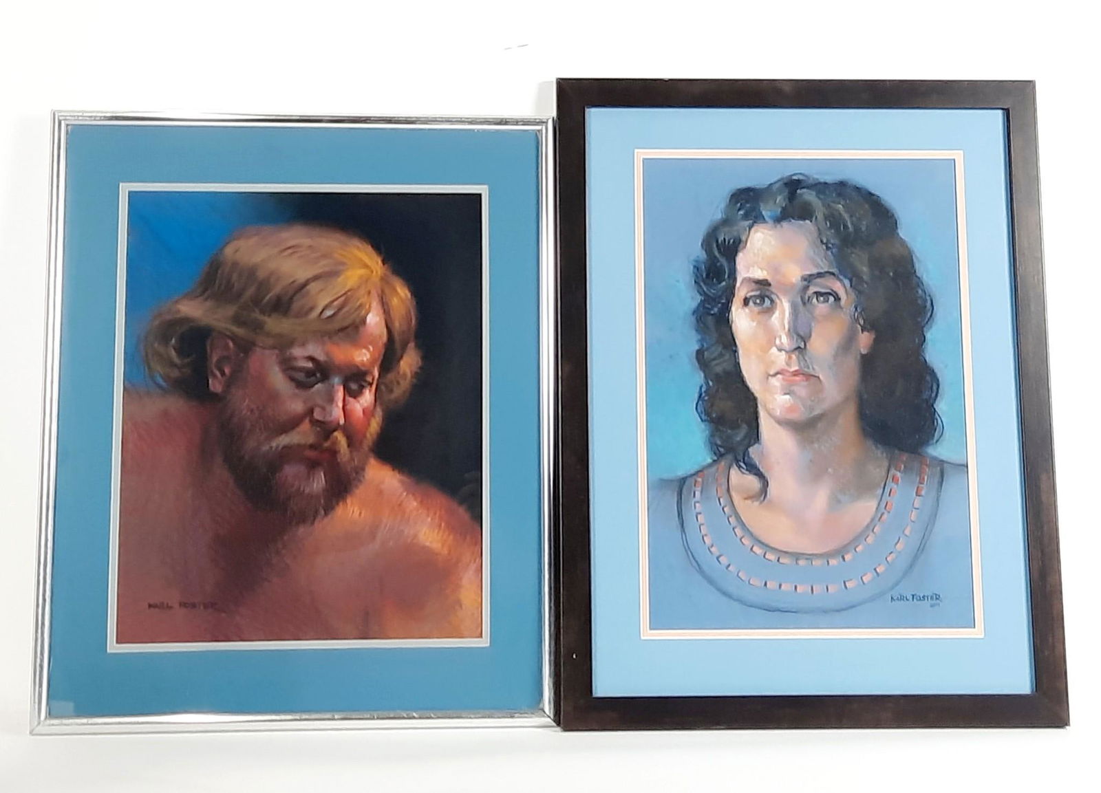 2 Karl Foster Portrait Pastels Auction