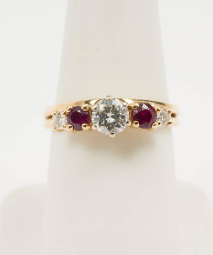 14k Gold, Ruby & .68 Ctw Diamond Ring