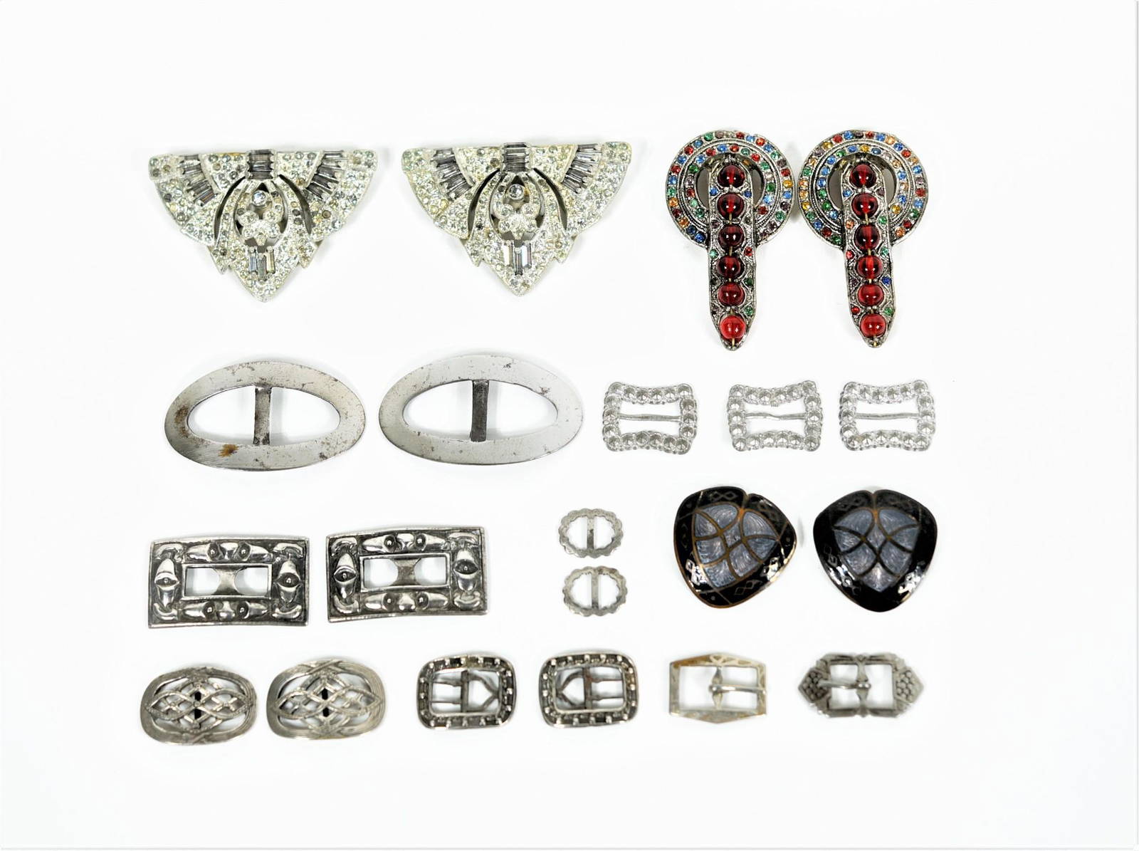 8 Prs. Shoe Buckles & 2 Prs. Rhinoceros Shoe Clips Auction