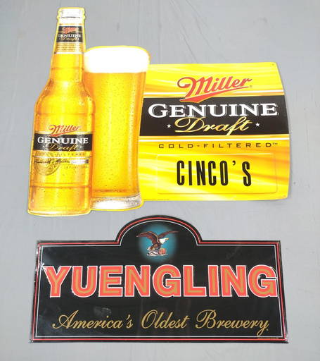 Yuengling & Miller Metal Beer Signs