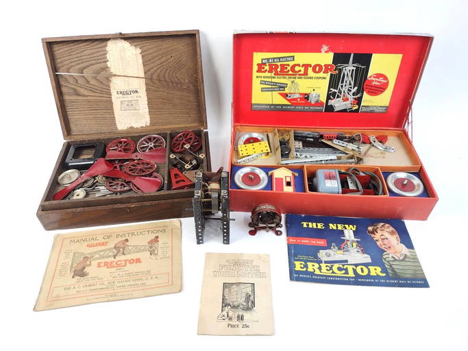 2 Vintage Erector Sets With Motors