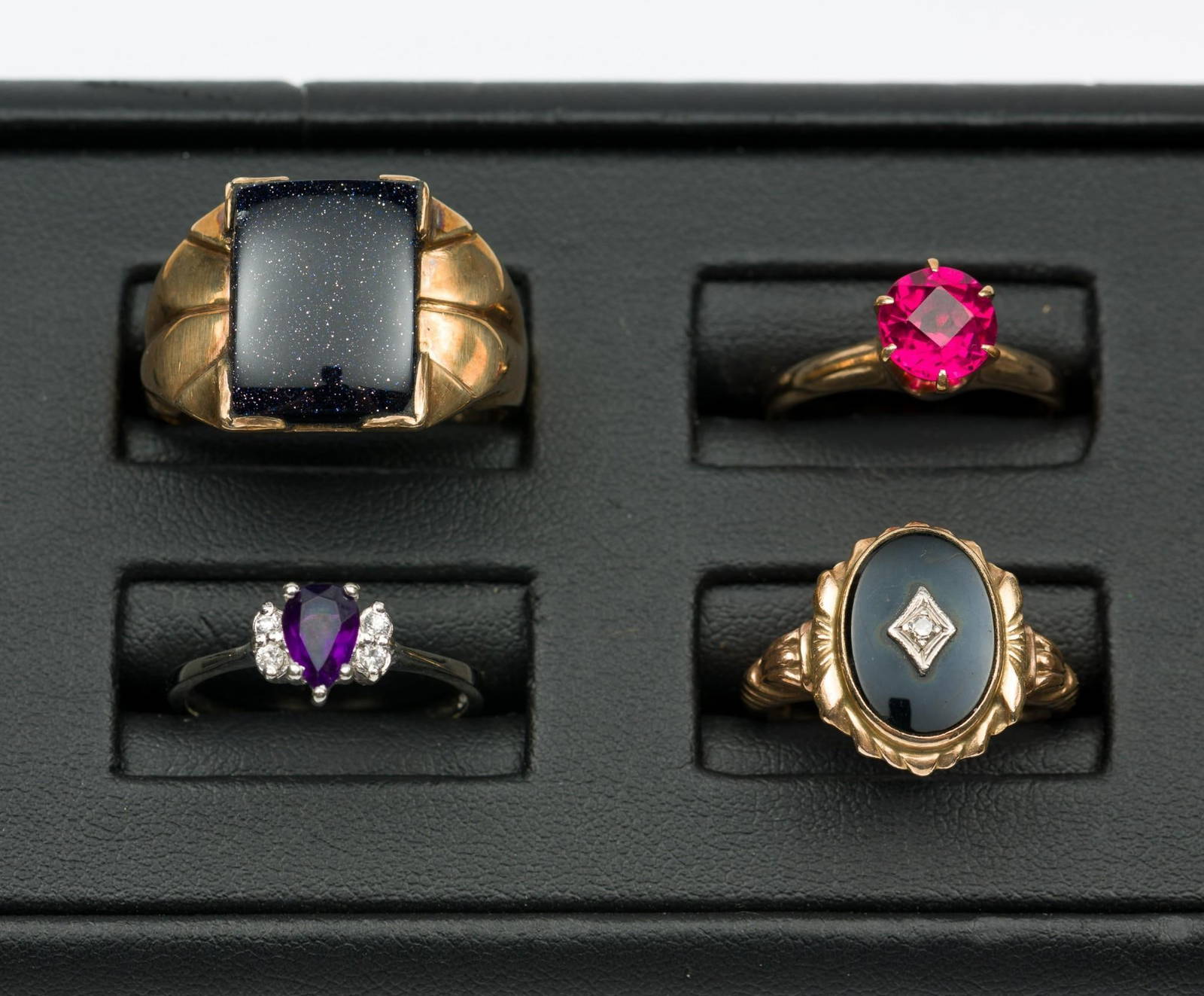 4 10k Gold & Gemstone Rings Auction
