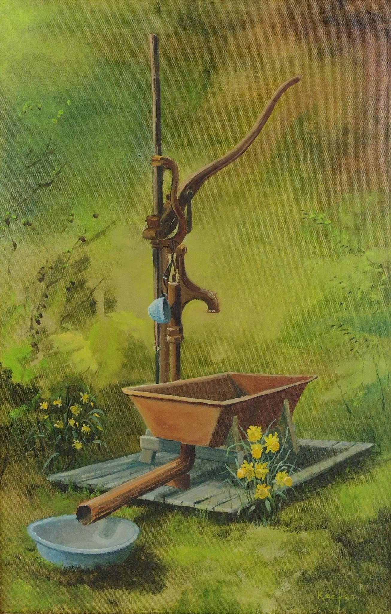Dave Keefer "pump At The Farm" Painting Auction