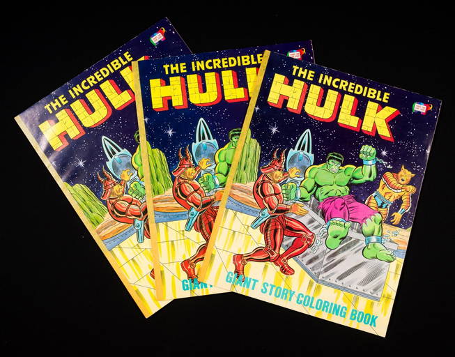 Three Large Incredible Hulk Coloring Books