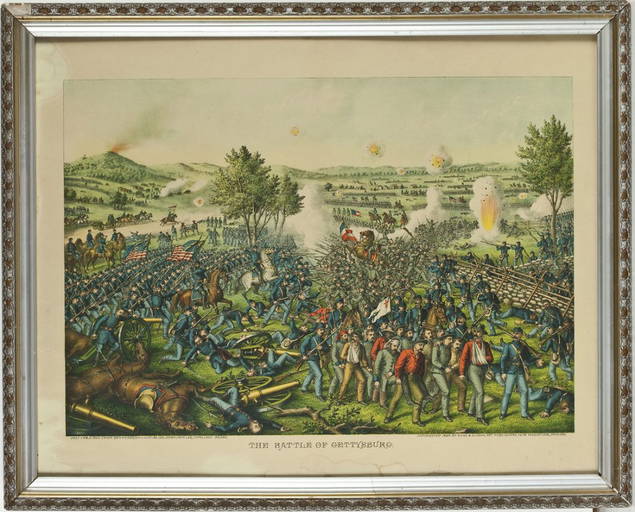 Kurz & Allison Battle Of Gettysburg Lithograph