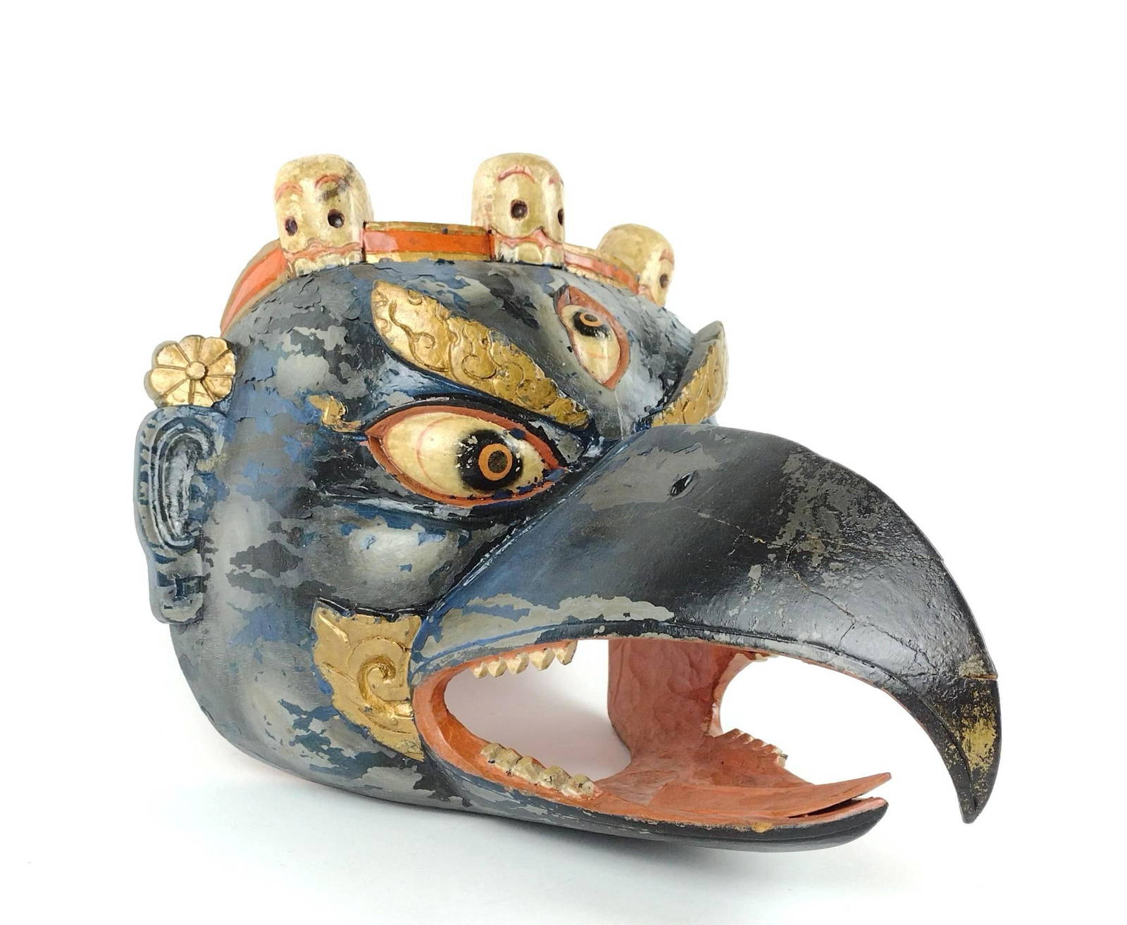 Tibetan Mahakala Mask With Beak And Skulls Auction
