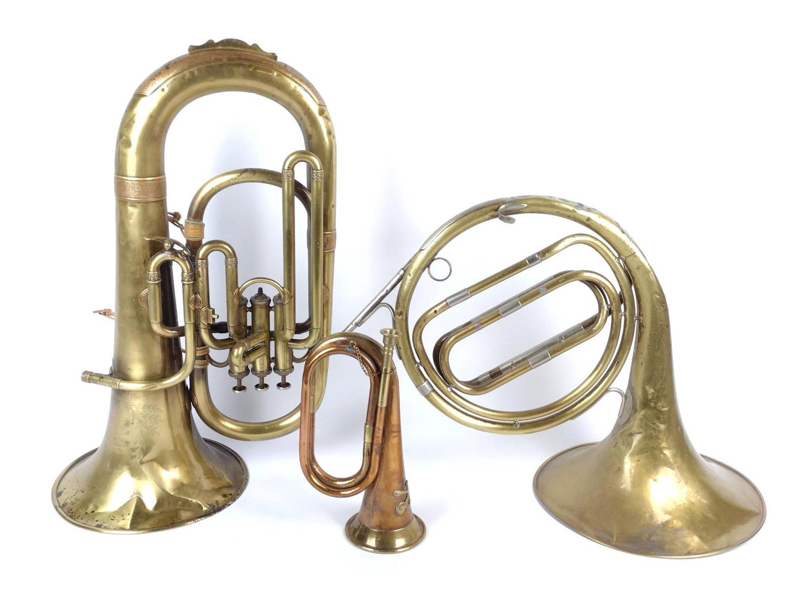 3 Brass Instruments Incl Rudolph Wurlitzer Co Auction