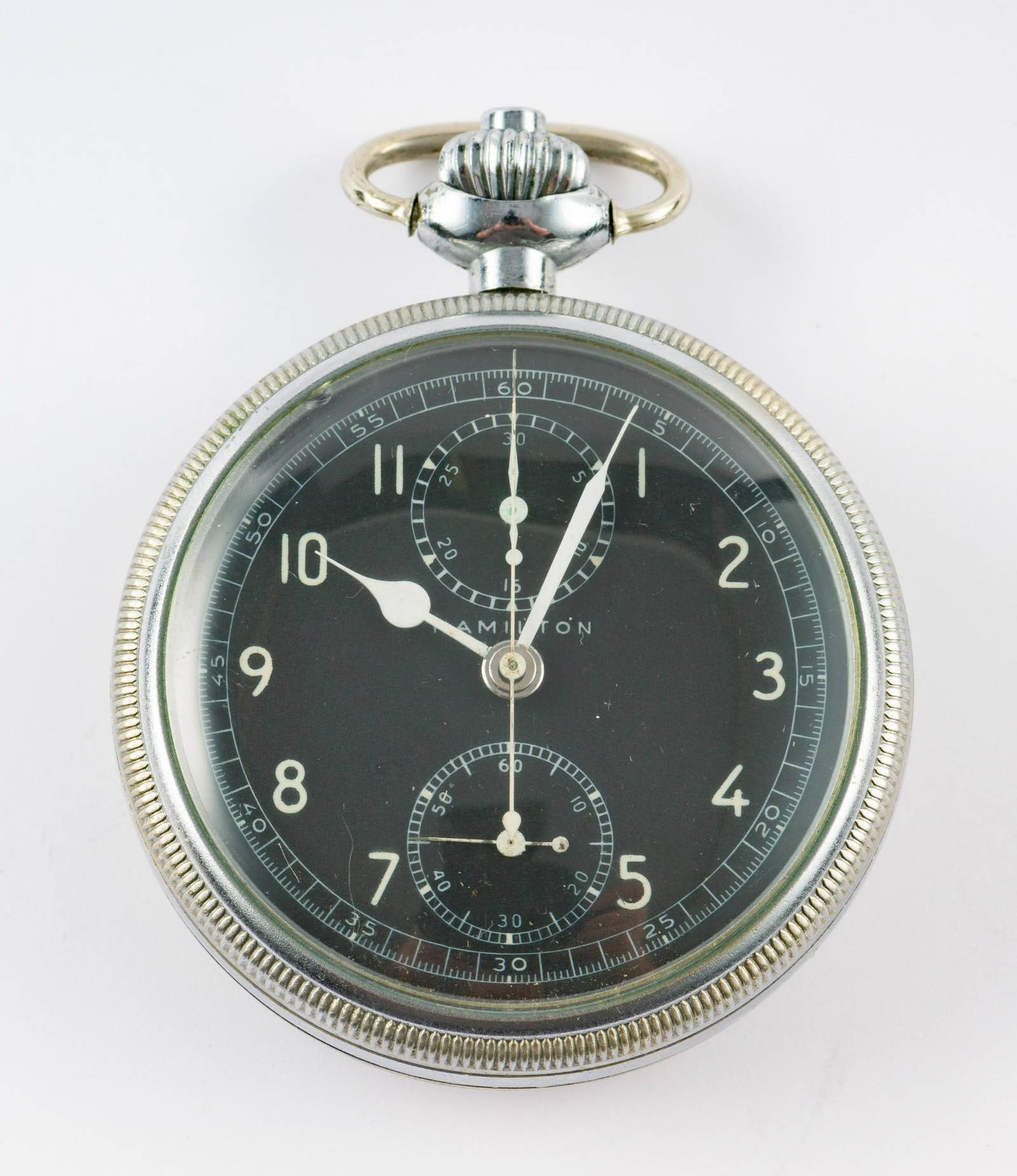 Hamilton Model 23 Chronograph Pocket Watch Wwii U.s. Navy Auction