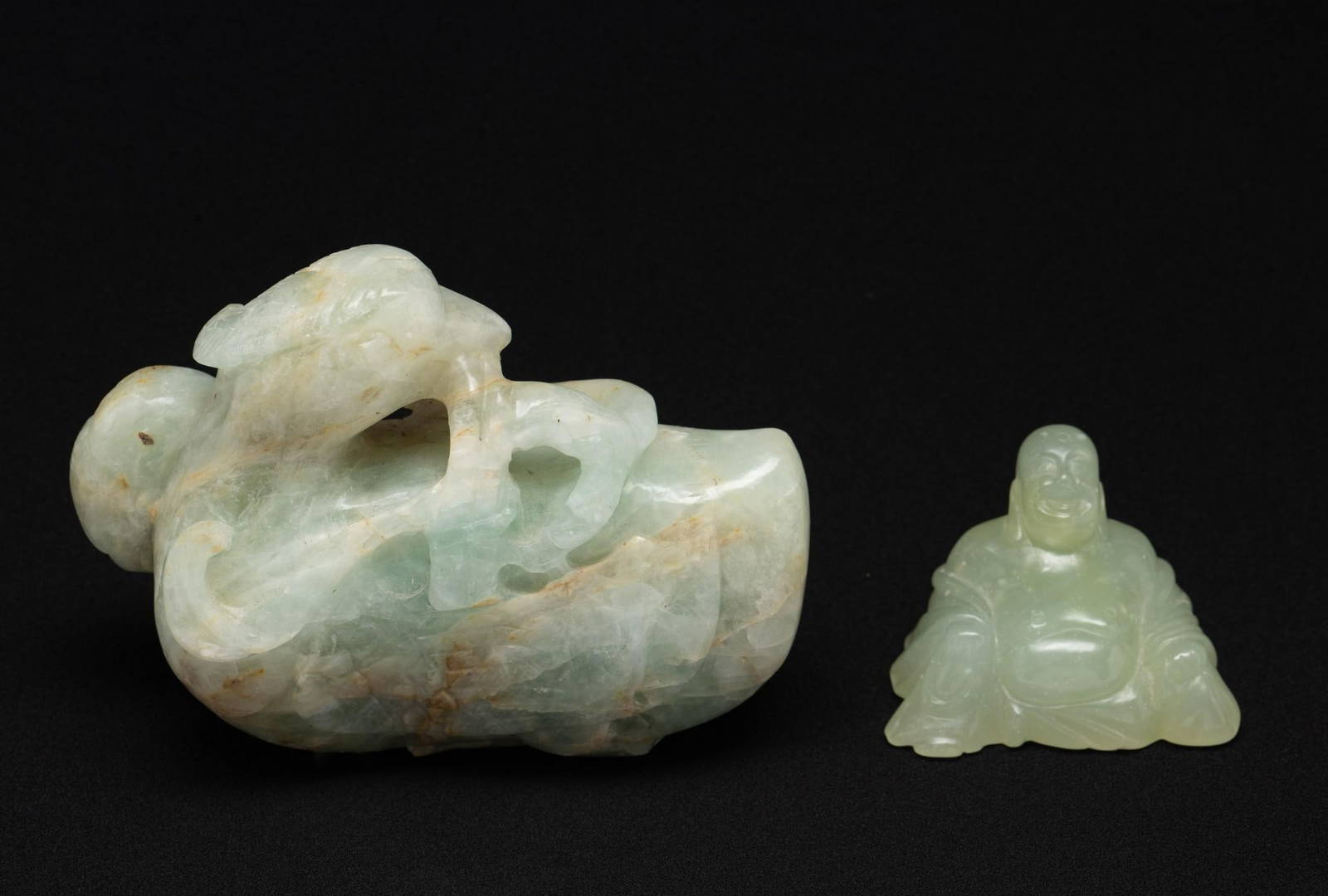 2 Asian Jade Statues Auction