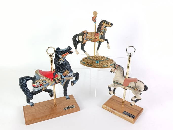3 Carousel Horse Figurines Incl Carousel Classics