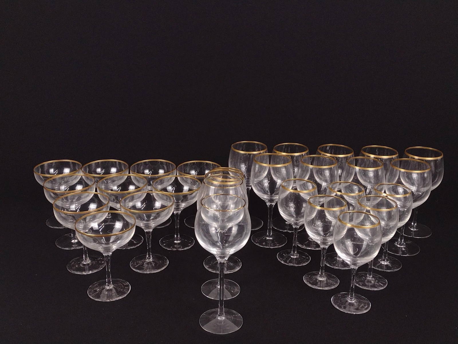 30 Pcs Lenox Gold Rimmed Stemware Auction
