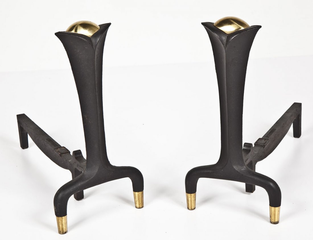 137: Pair of Donald Deskey/Bennett Andirons