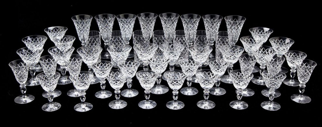 39 Pcs Hawkes Crystal Deflt Diamond Glassware