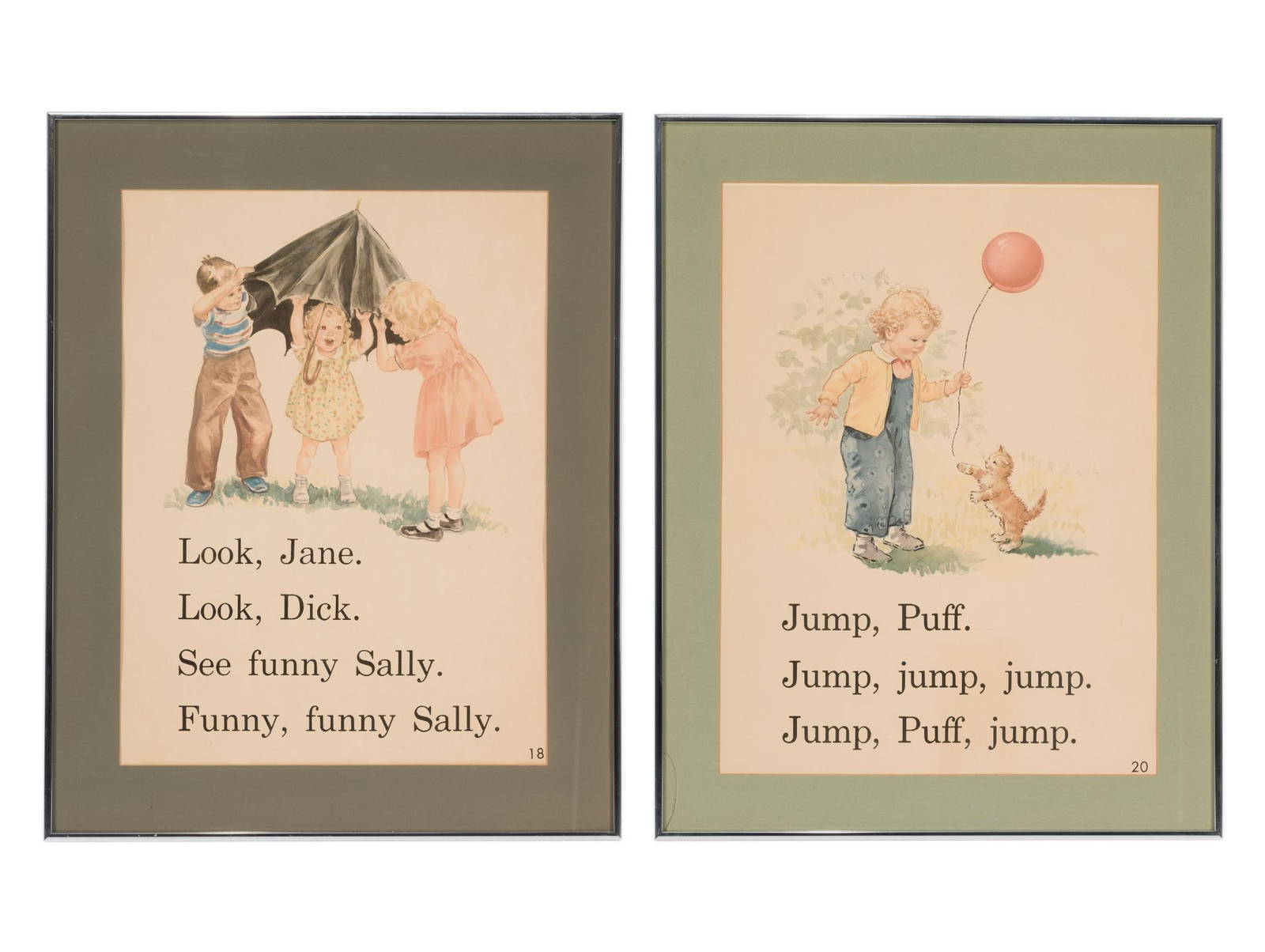 2 Large Dick & Jane Prints Auction
