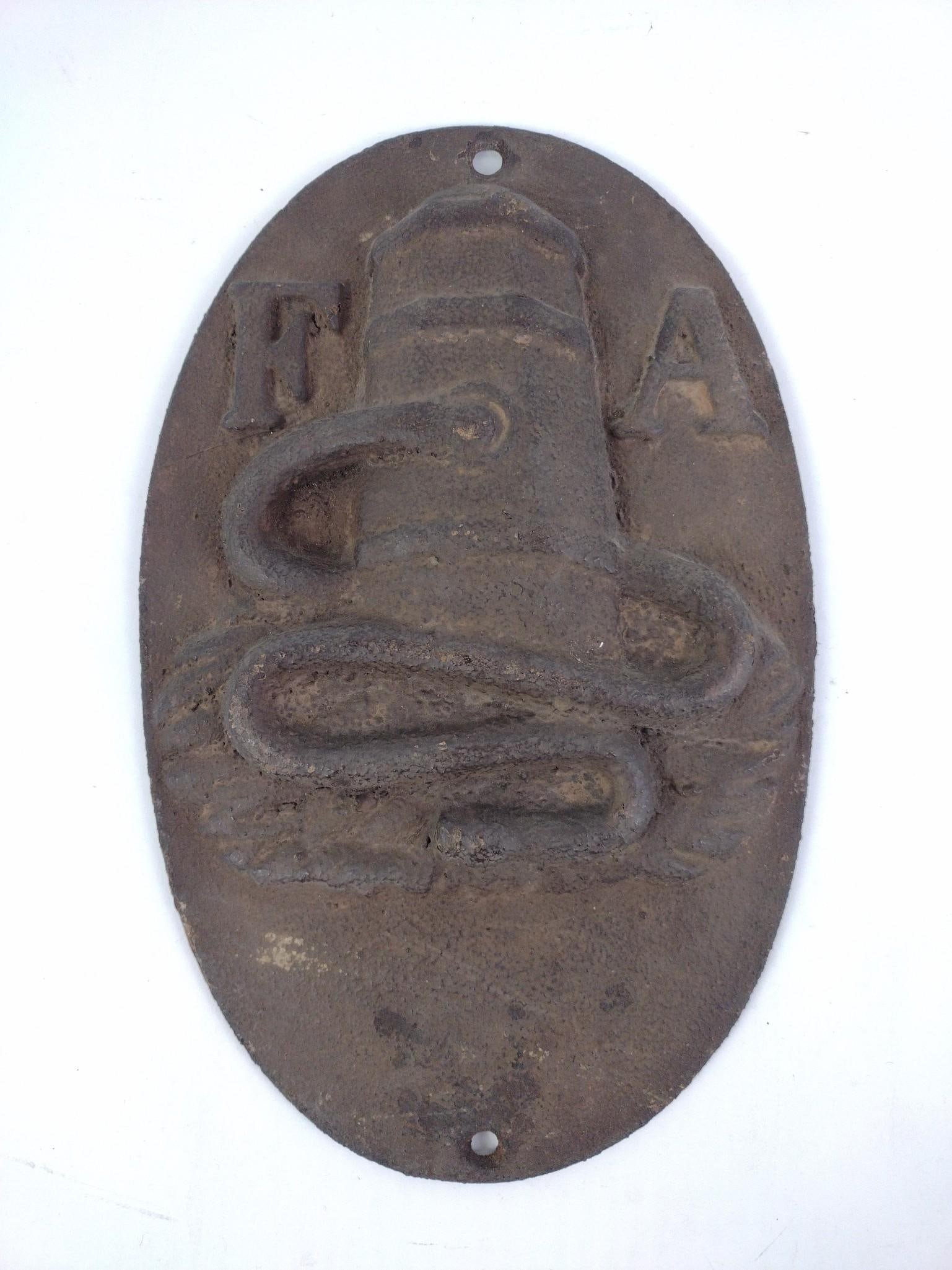 Cast Iron Fa Fire Mark Plaque - May 30, 2025 | Cordier Auctions In Pa