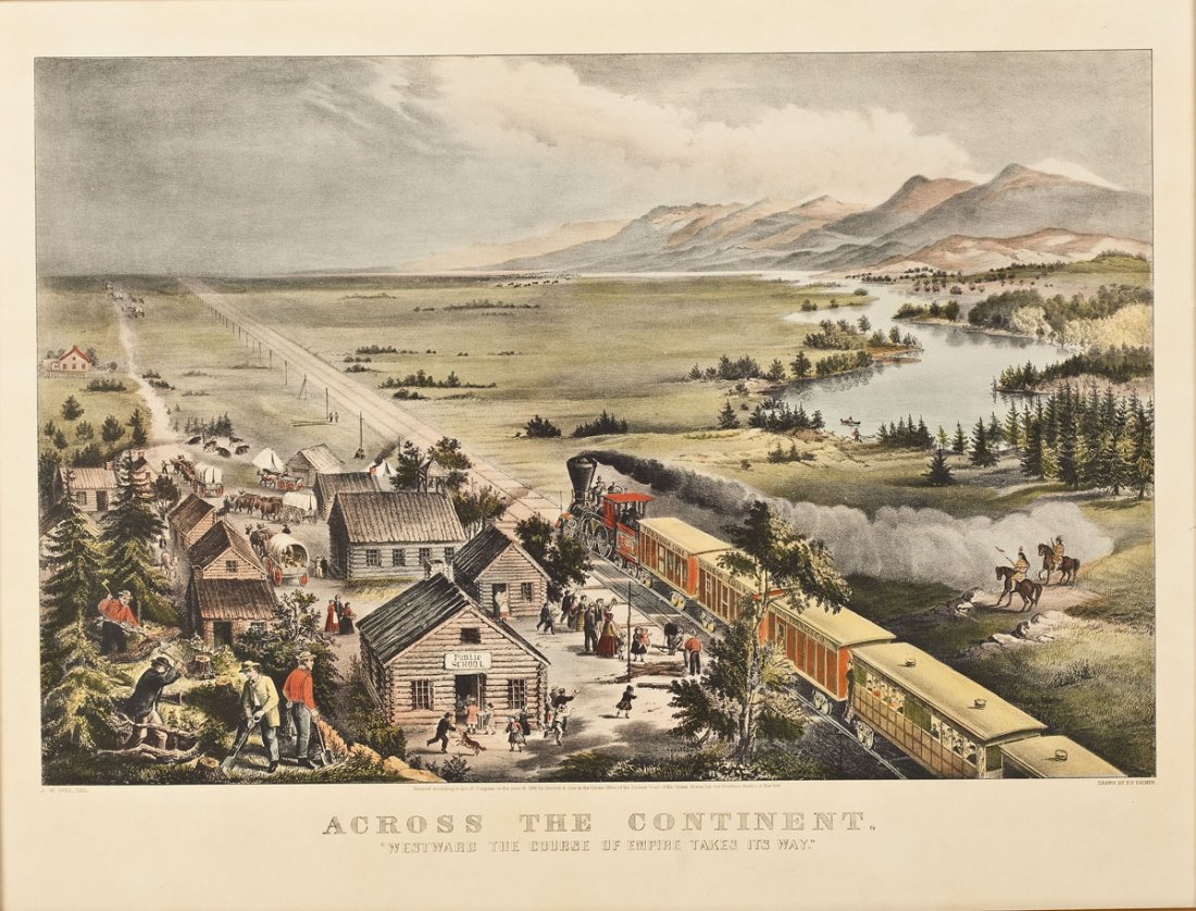 1868 Currier & Ives Across the Continent Print