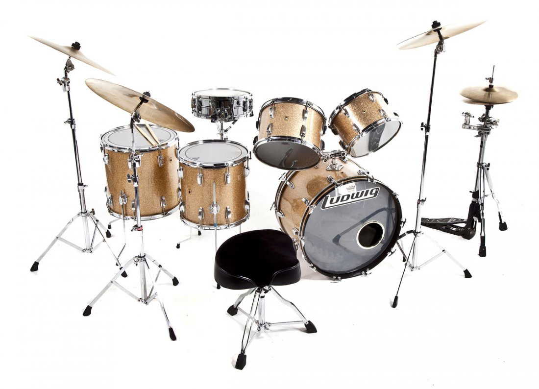 C 1966 Ludwig 6 Pc Pink Champagne Sparkle Drum Set