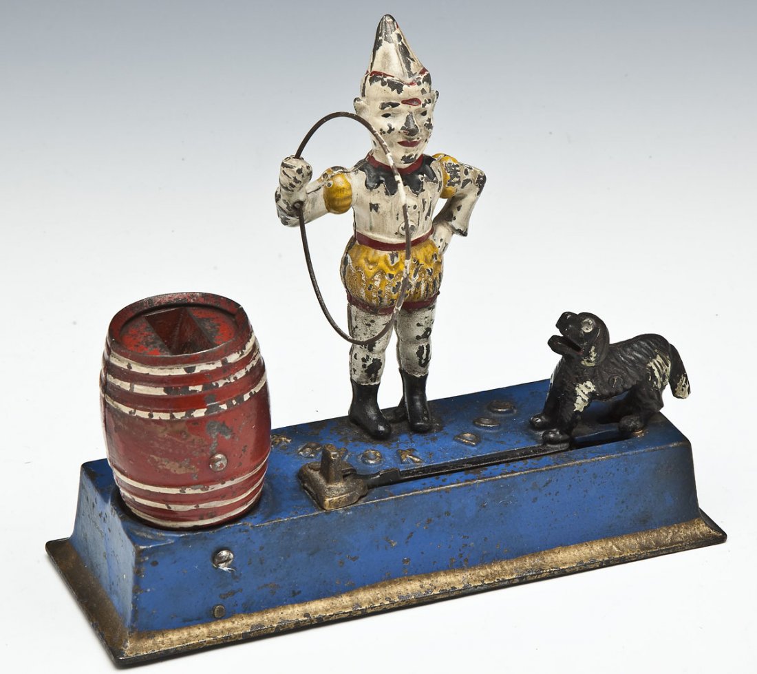 Hubley Trick Dog Cast Iron Mechanical Bank