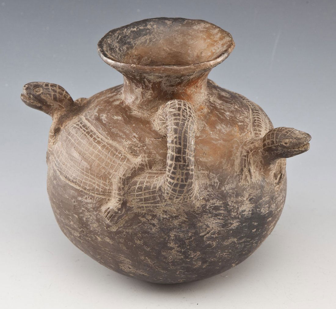 Mississippian Double Lizard Effigy Pot