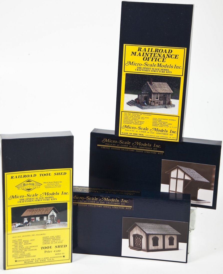 4 Micro Scale Models Kits Incl Sheds & Shelter