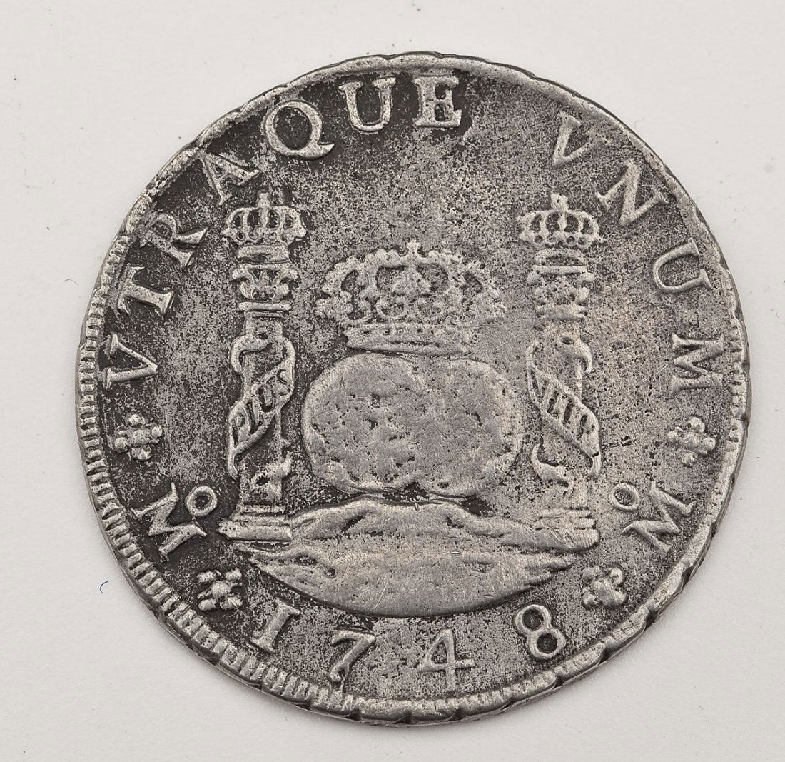 1748 Spanish Silver 8 Reales Pillar Dollar Mexico