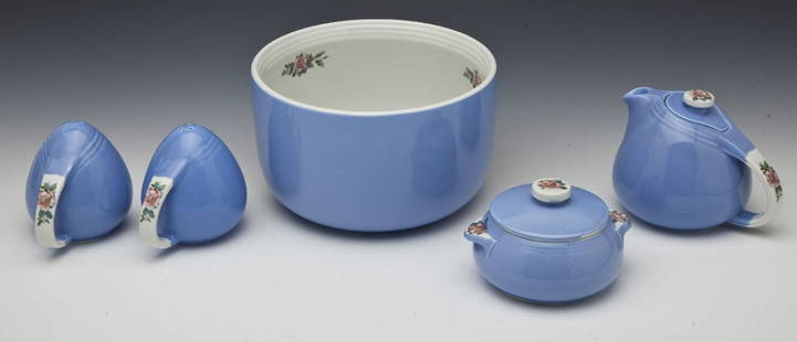 11 Pcs. Hall Pottery Rose Parade Kitchenware