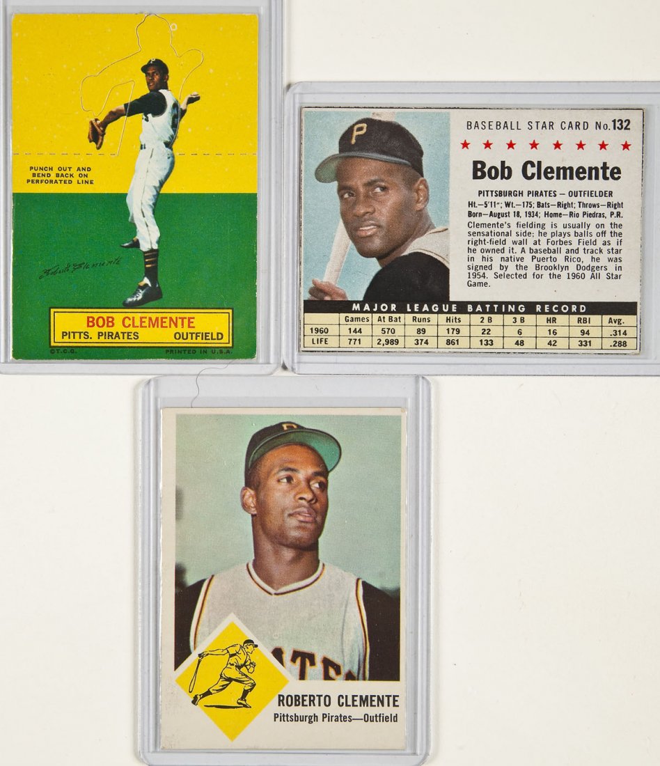 3 Circa 1960's Roberto Clemente Cards