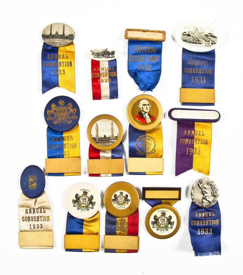 13 1930s Annual Convention Badges & Ribbons