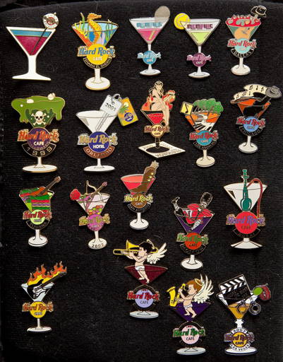 131 Hard Rock Cafe Collectible Pins Incl. Martini