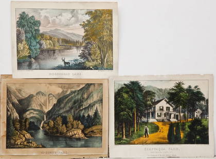 Three Handcolored Lithographs Of Seminol