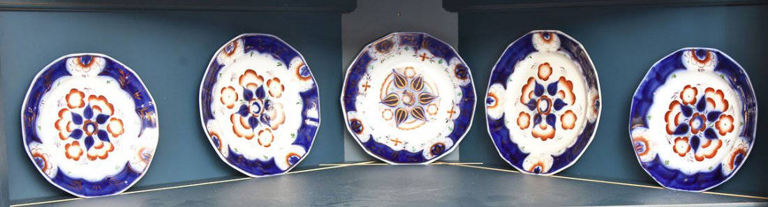 5 Gaudy Welsh Plates