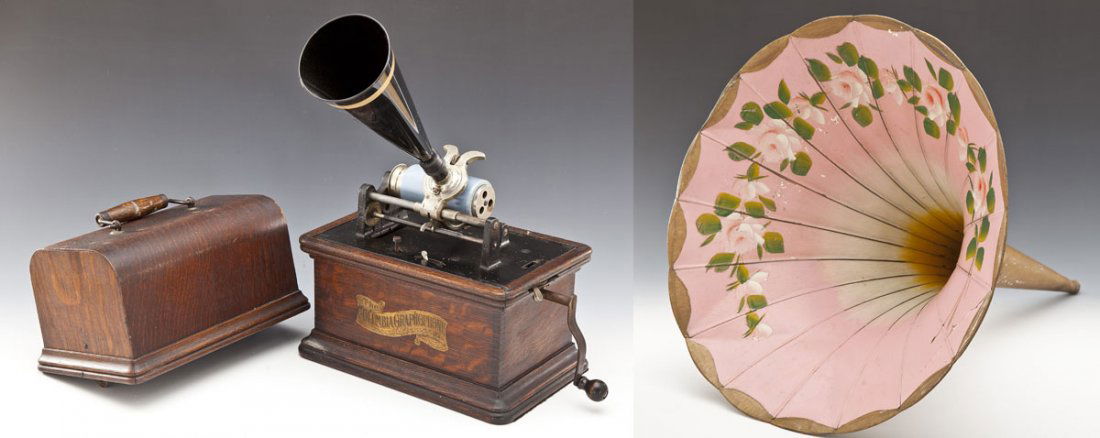 Columbia Graphophone Model Bk With Two Horns