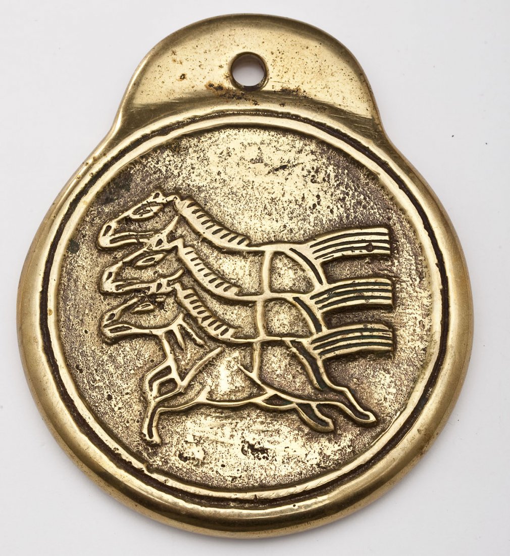 Korean Brass Joseon Dynasty Mapae (horse Badge)