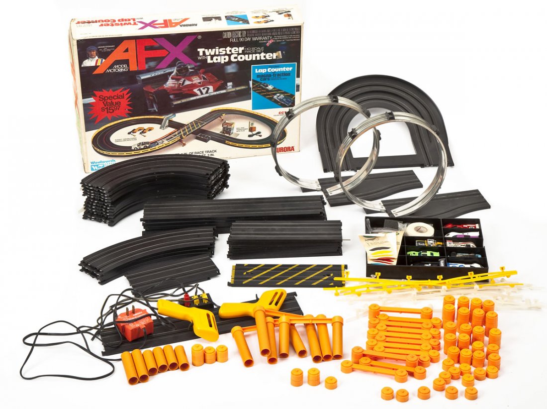 2 Aurora AFX Race Track Kits Plus Pit Kit