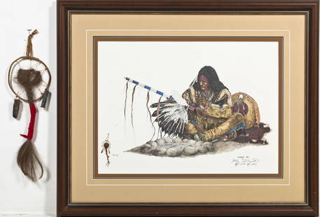 Western Artist Ken Schmidt Signed Native American Print