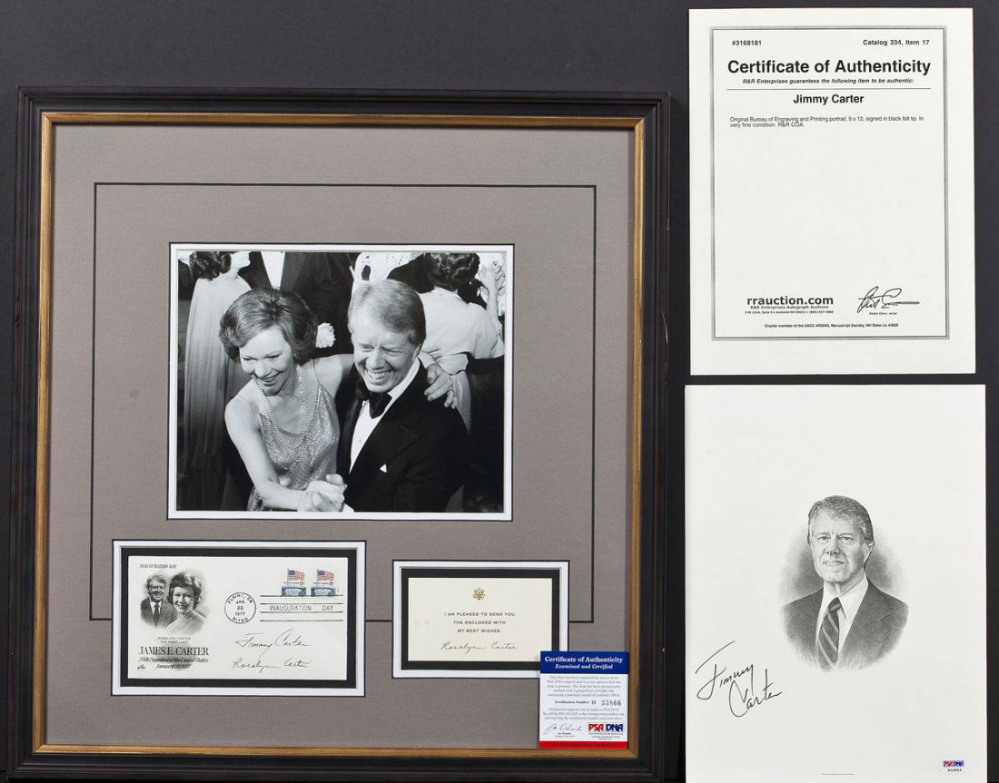1977 President Jimmy Carter & First Lady Signature