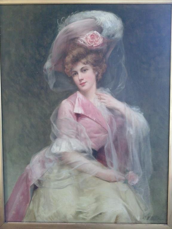 Impressive Auguste Emile Bellet Oil Painting on Canvas