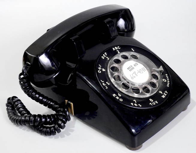 Vintage Bell System Black Rotary Telephone Deck Top