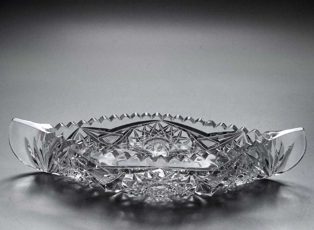 American Brilliant Cut Glass Canoe Celery Relish Dish