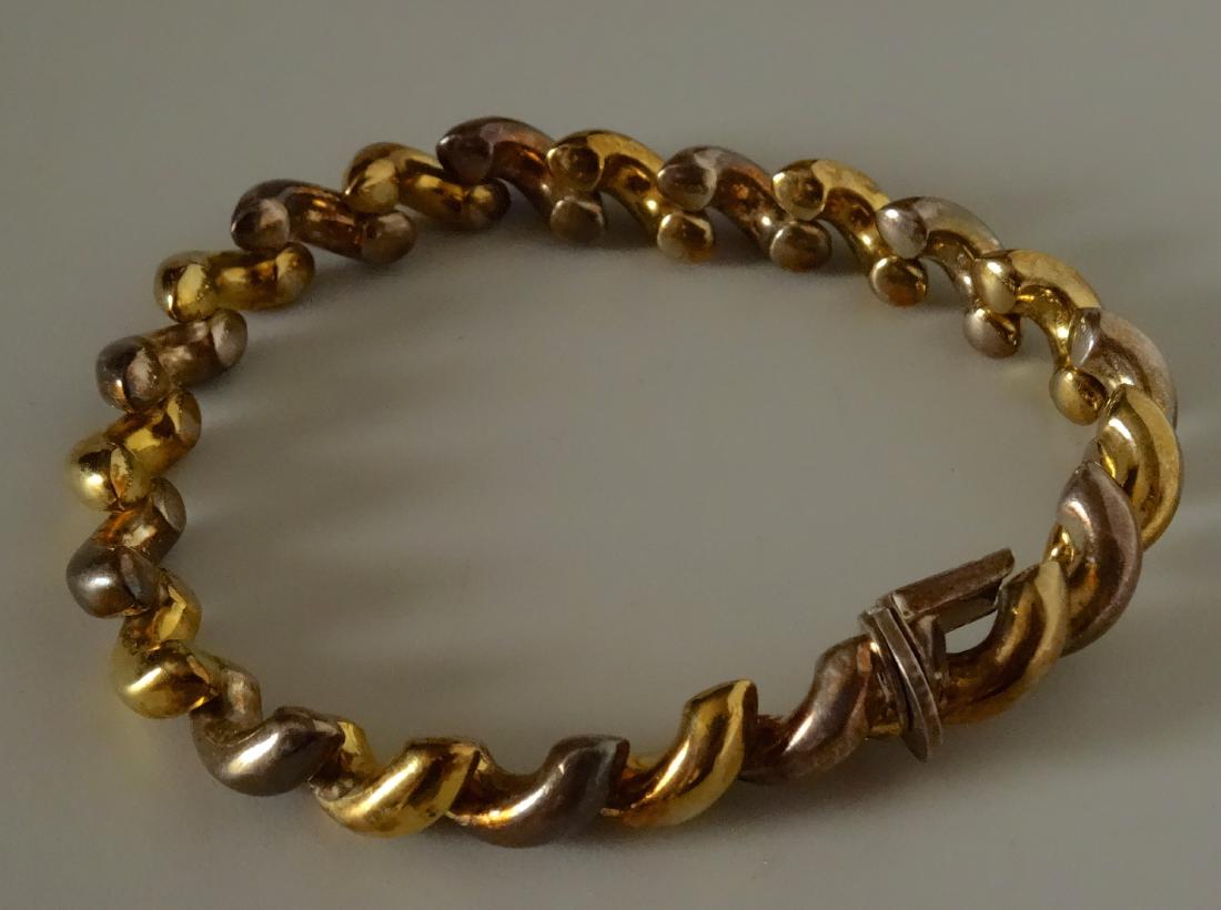 Vintage Italian Gold And Silver Bracelet 925 Hallmarks