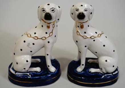 Pair Of Staffordshire Ware Dogs