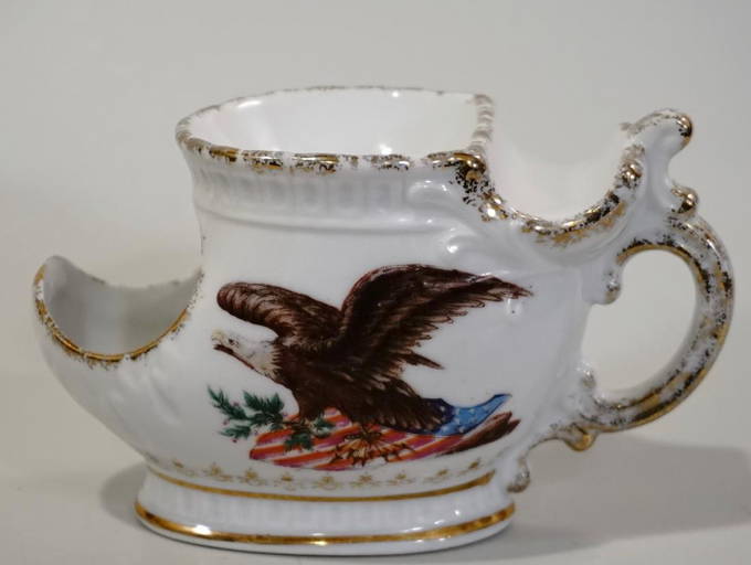Patriotic Shaving Mug Antique American Eagle Scuttle