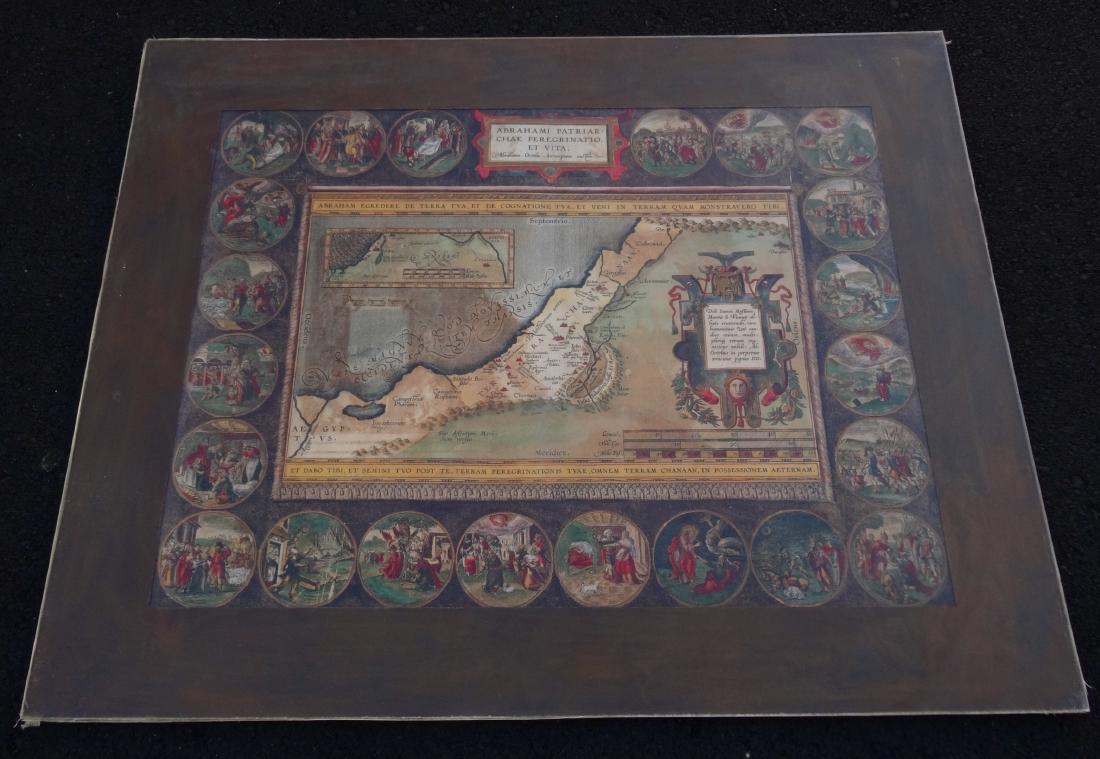Large Ortelius Abrahami Patriar Holy Land Map